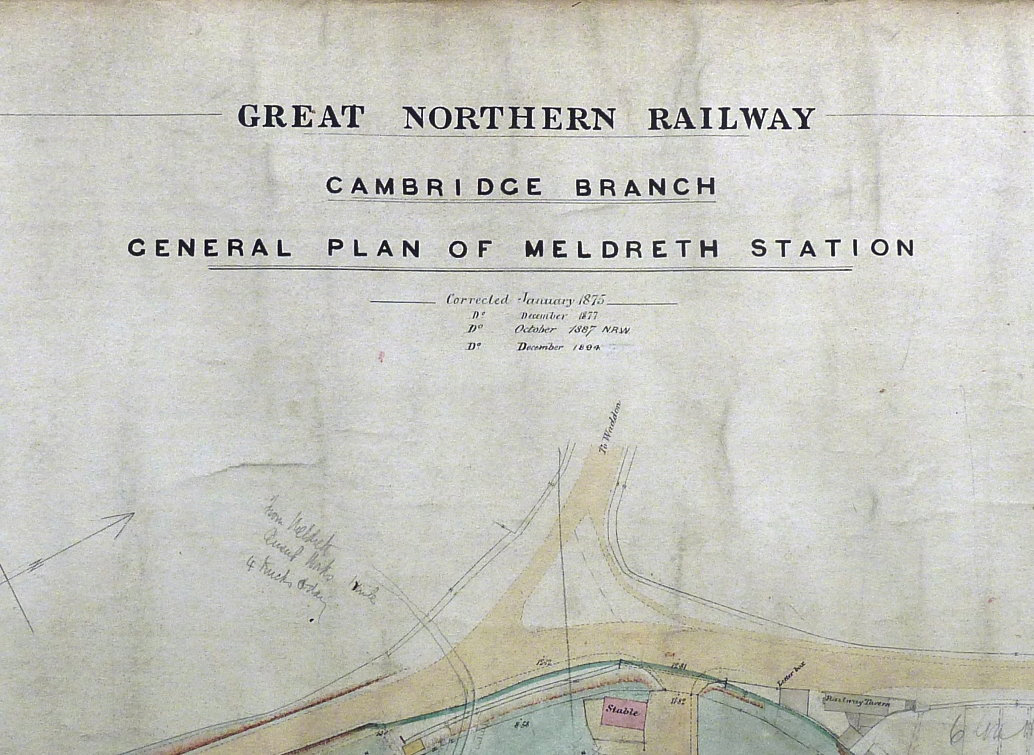 1894 Great Northern Railway Plan of Meldreth Station and Goods Yard ...