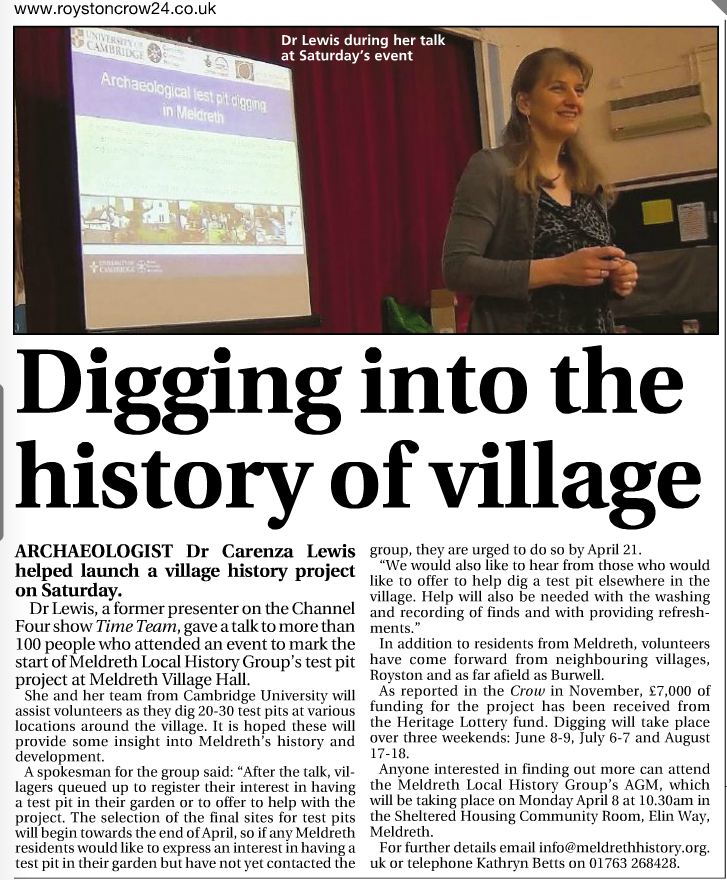 The Story of Our Project | 2013 Test Pit Project | Meldreth History