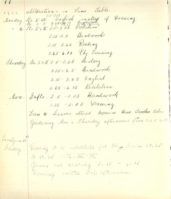 From the Log Book: the school timetable and a school inspection report ...